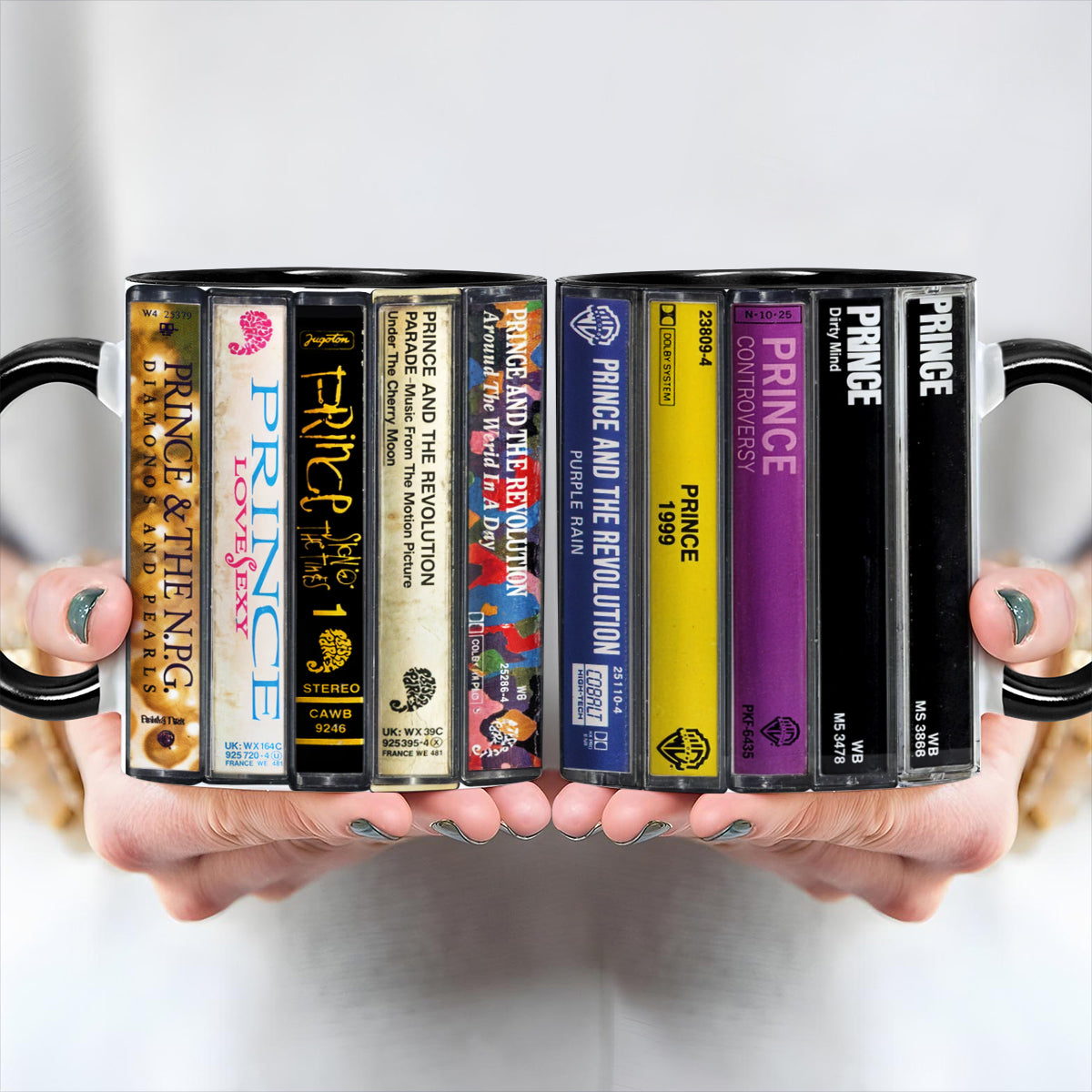 Prince Albums Cassette Collection Retro Accent Edge-to-Edge Printed Mu ...