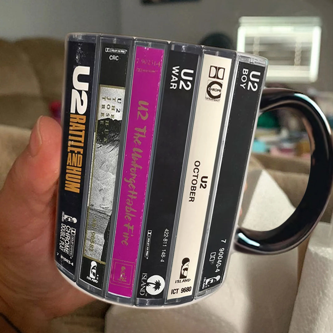 U2 Albums Cassette Retro Collection Accent Mug – MTervoDesign