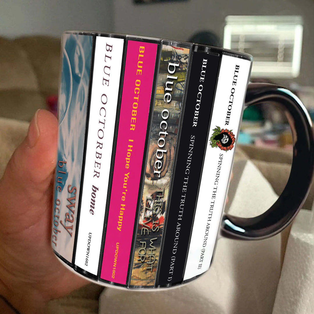 Blue October Albums Cassette Collection Retro Accent Mug – MTervoDesign